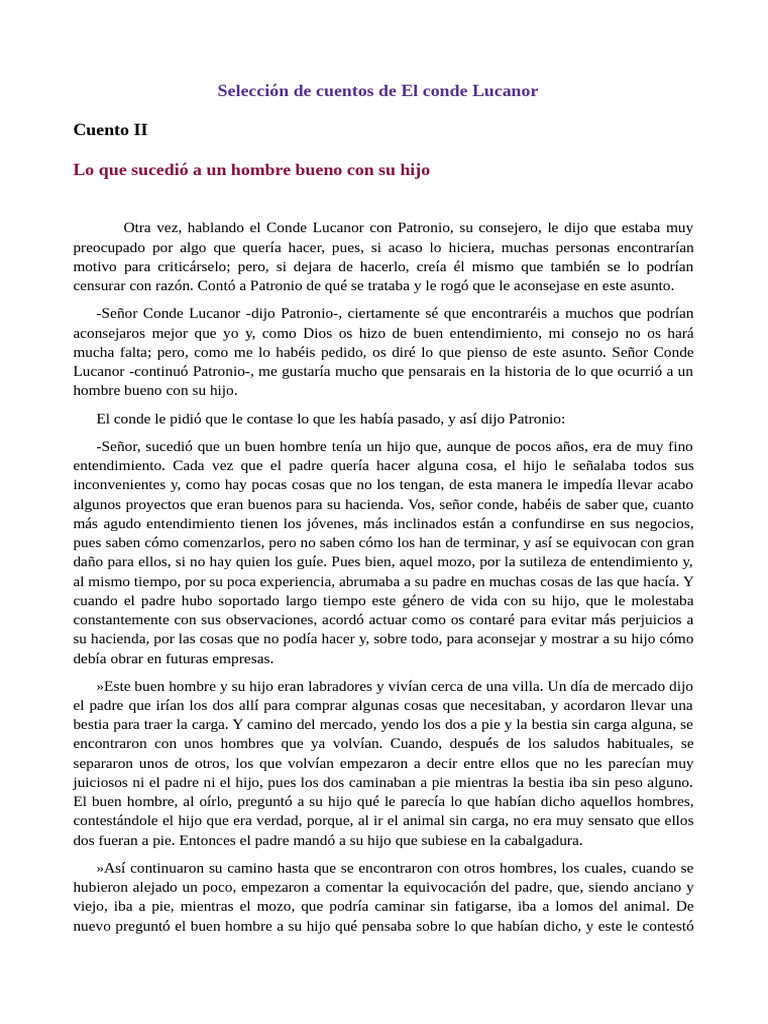 El Conde Lucanor | PDF