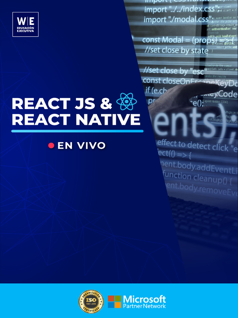 Brochure React Js & React Native | PDF | Aplicación movil | Enseñando
