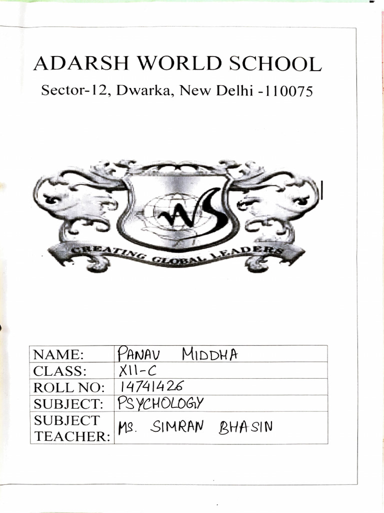 Practical File Psychology Class 12th | PDF