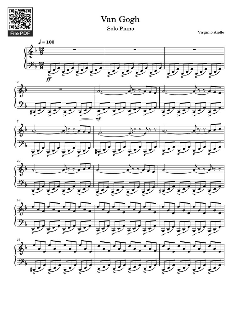 Van Gogh Piano Sheet Music PDF | PDF