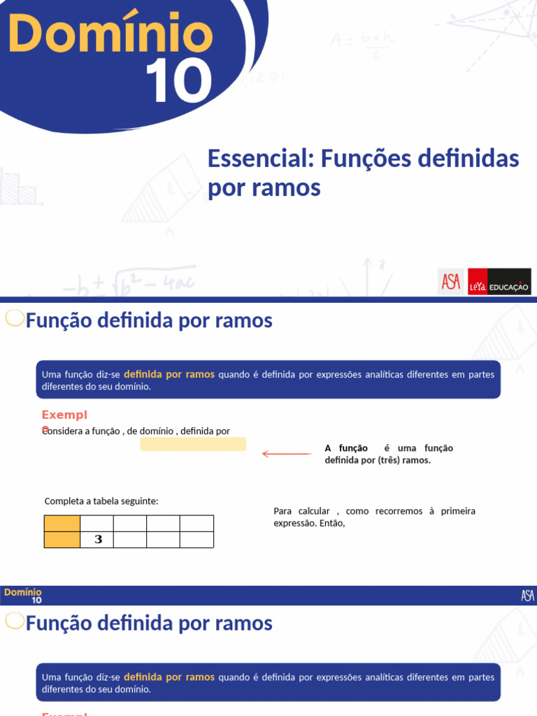 Essencial - Funções Definidas Por Ramos | PDF | Função (Matemática ...