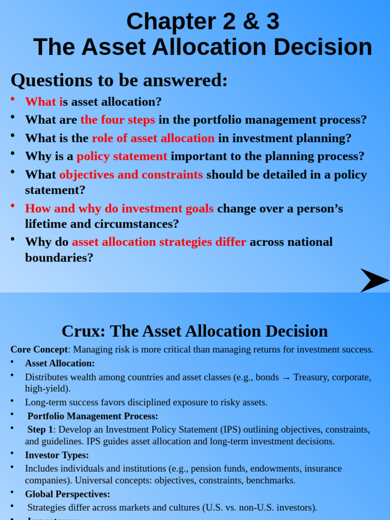 Asset Allocation and Investment Strategies | PDF | Investing | Asset ...