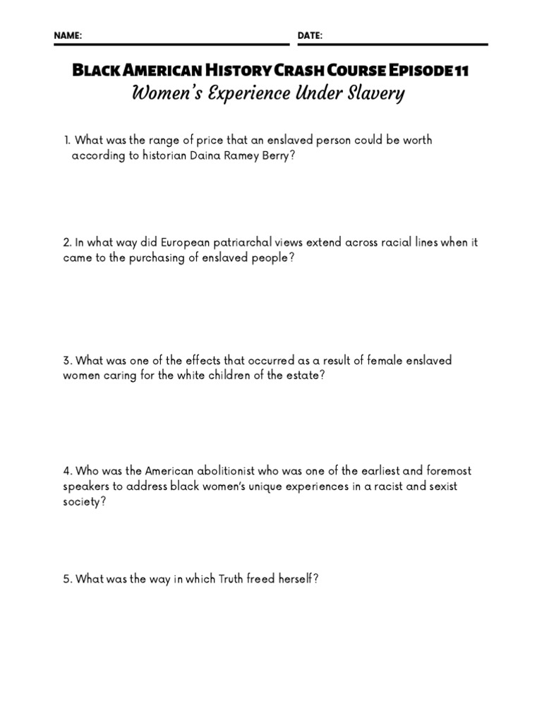 Women's Experiences Under Slavery | PDF | Underground Railroad | Slavery