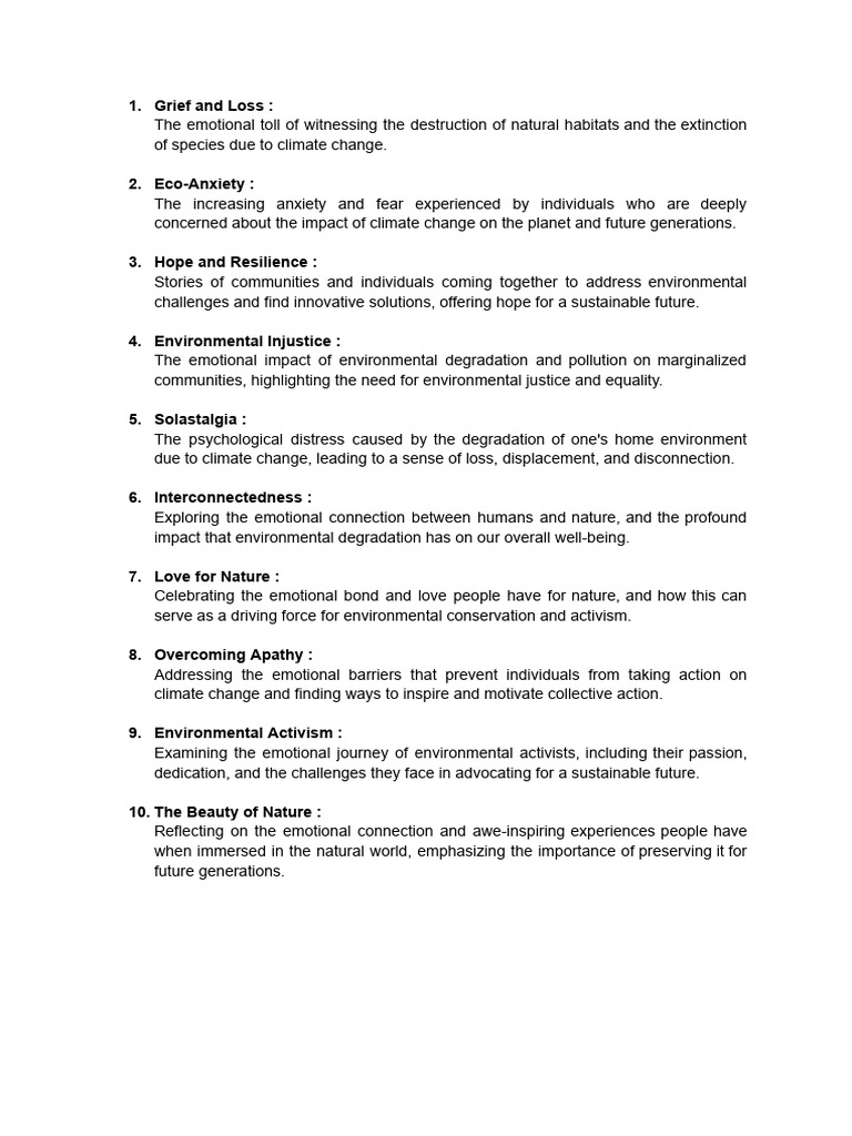Emotional Topics on Climate Change and Environment | PDF