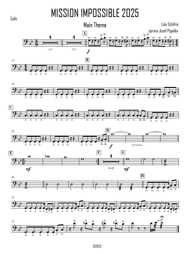 Mission Imposibile 2025 - Cello - Big Evr Band | PDF