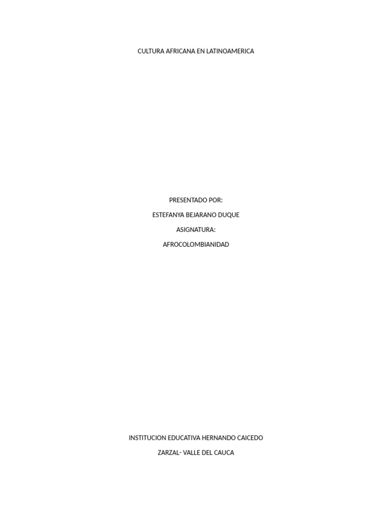 Cultura Africana en Latinoamerica | PDF | México | America latina