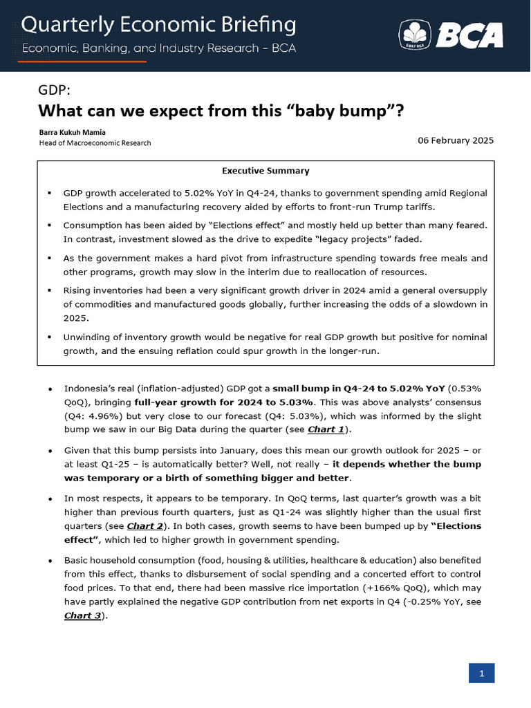 GDP - What Can We Expect From This “Baby Bump”, 06 Feb 2025 | PDF ...