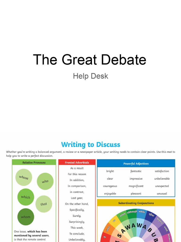 The Great Debate - Word Mat | PDF