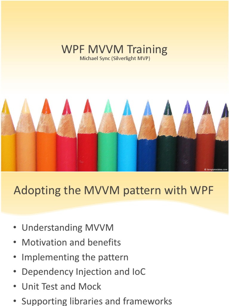 WPF MVVM Training Overview | PDF