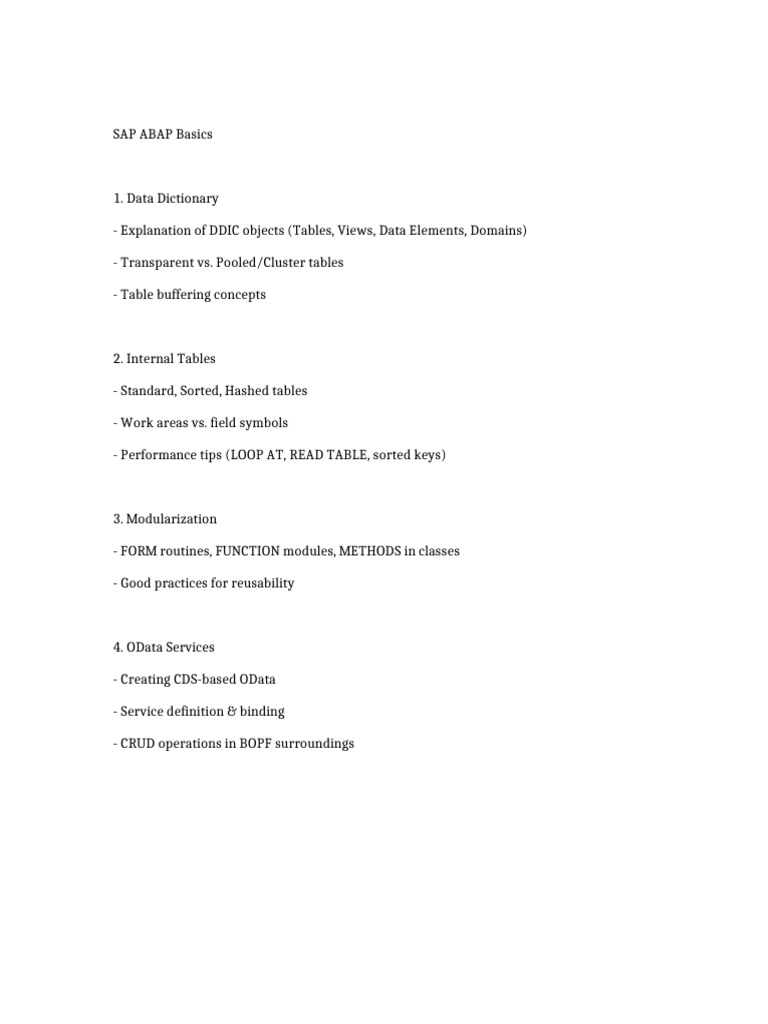 Sap Abap Basics | PDF