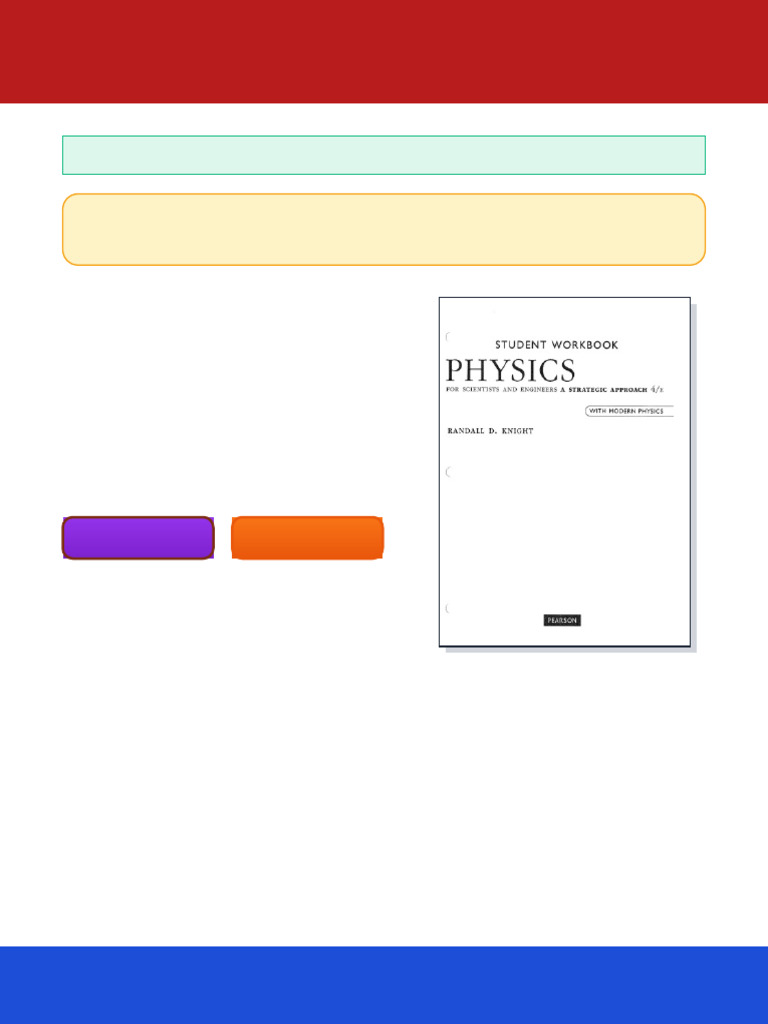 Student Workbook For Physics For Scientists and Engineers A Strategic ...