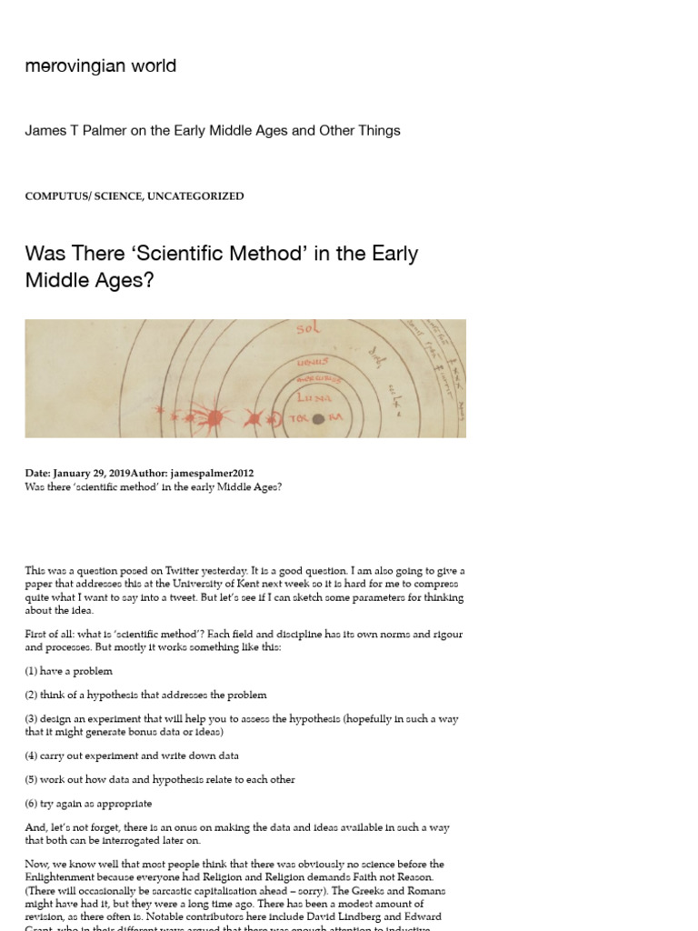 Scientific Method in Early Middle Ages | PDF | Science | Bede