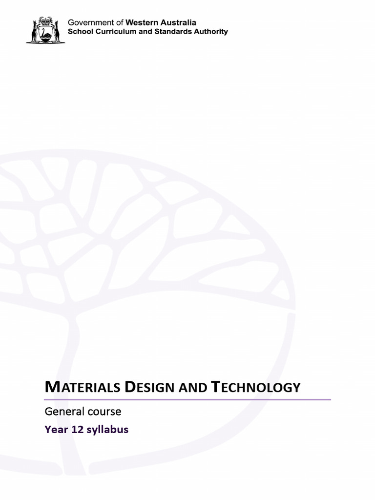 Year 12 Materials Design Syllabus | PDF | Textiles | Fibers