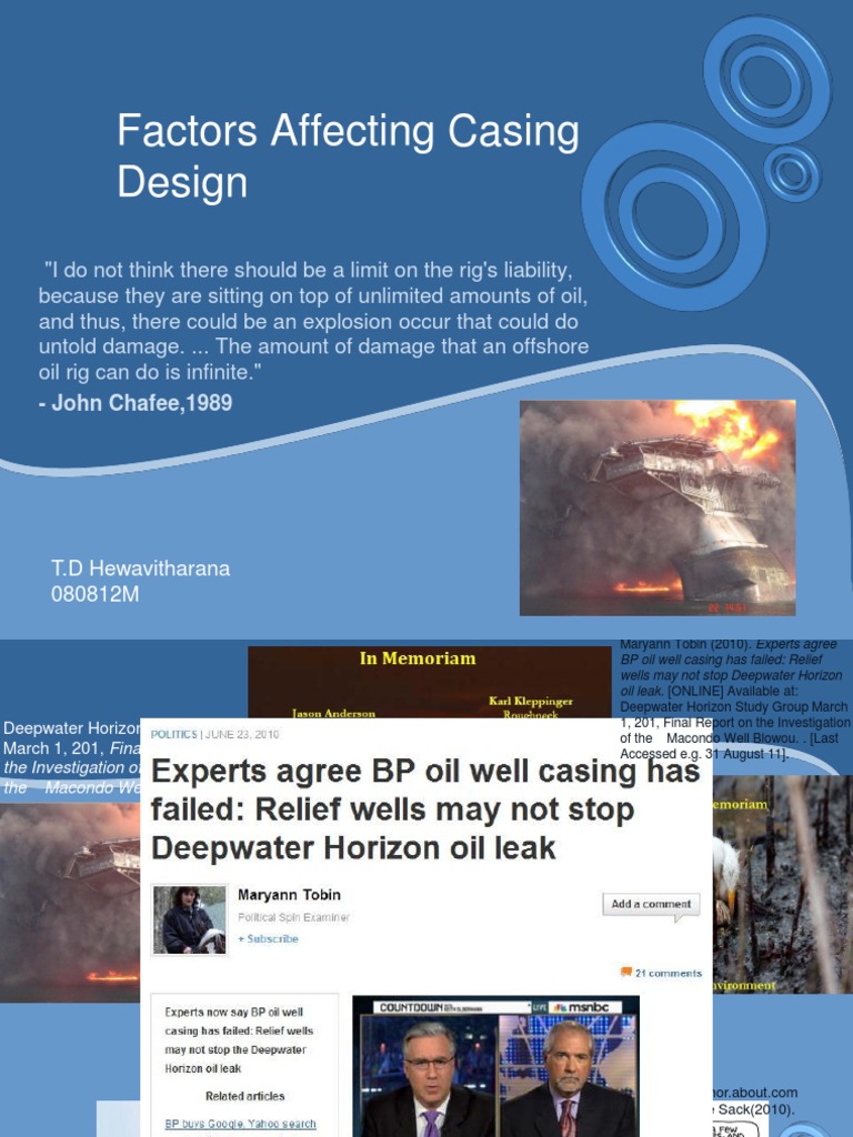 Factors Affecting Casing Design | PDF | Deepwater Horizon | Environment