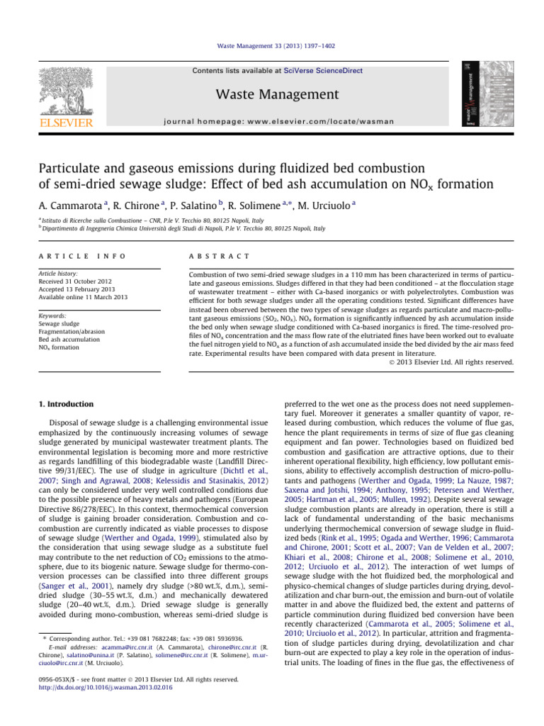 Particulate and Gaseous Emissions During Fluidized Bed Combustion of ...