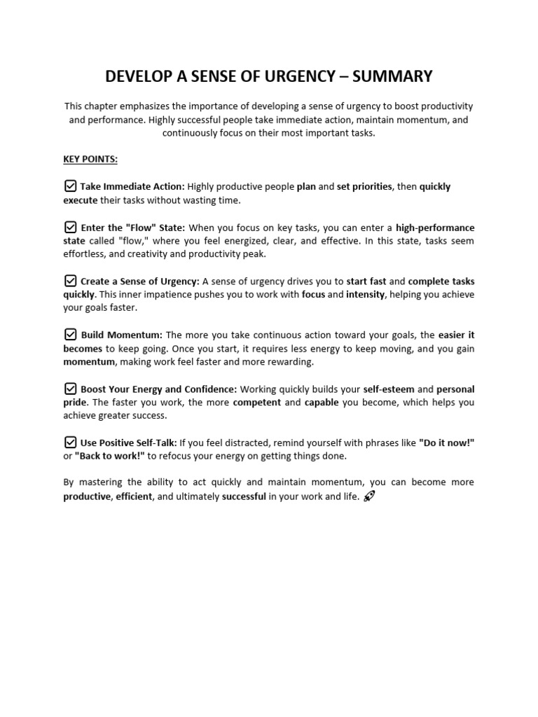 Develop A Sense of Urgency | PDF