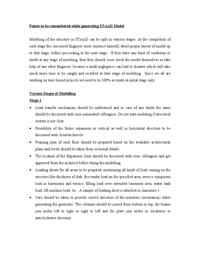 StAad Modeling | PDF | Column | Structural Load