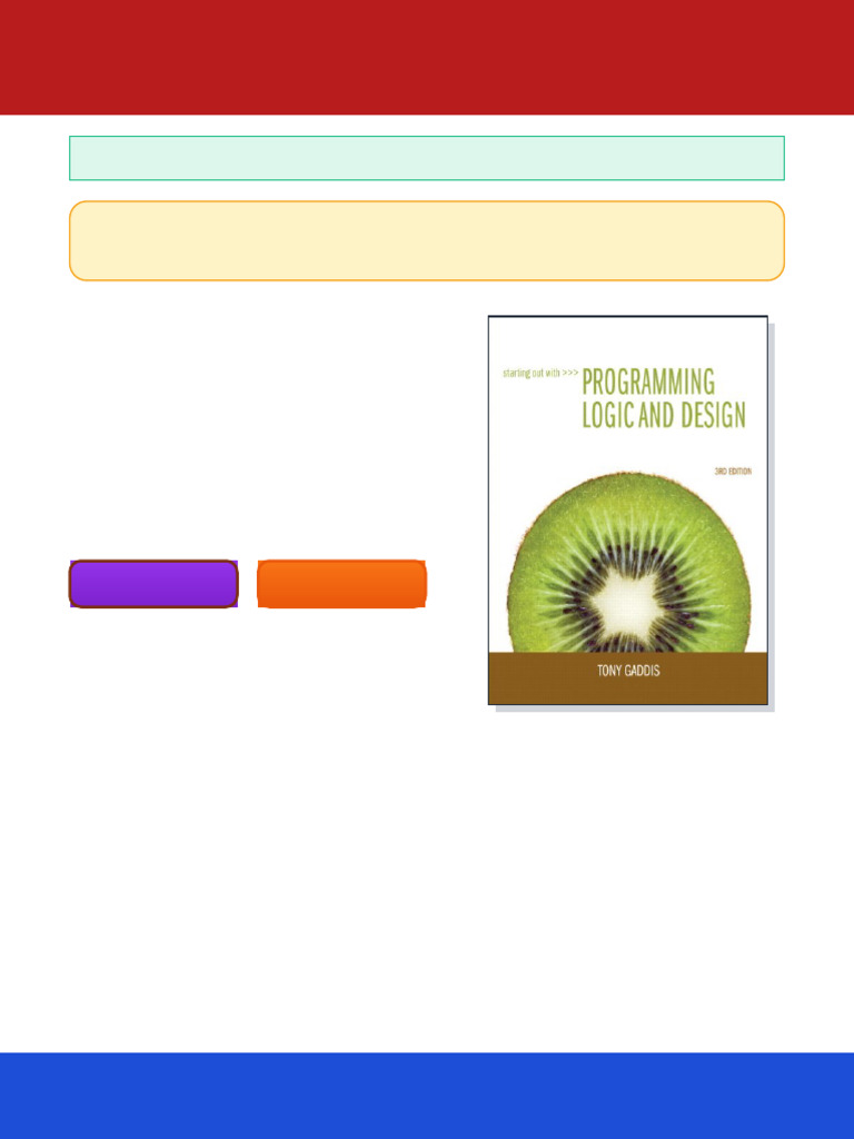 Starting Out with Programming Logic and Design 3rd Edition Edition Tony ...