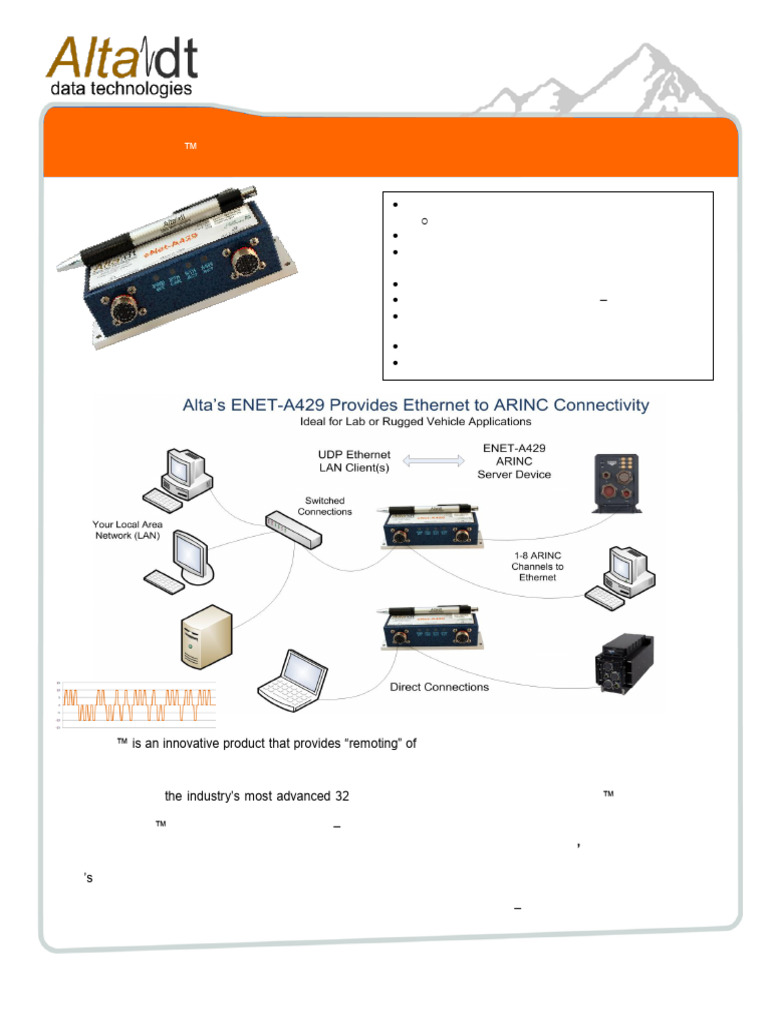 eNet-A429: ARINC to Ethernet Solution | PDF | Ethernet | Local Area Network