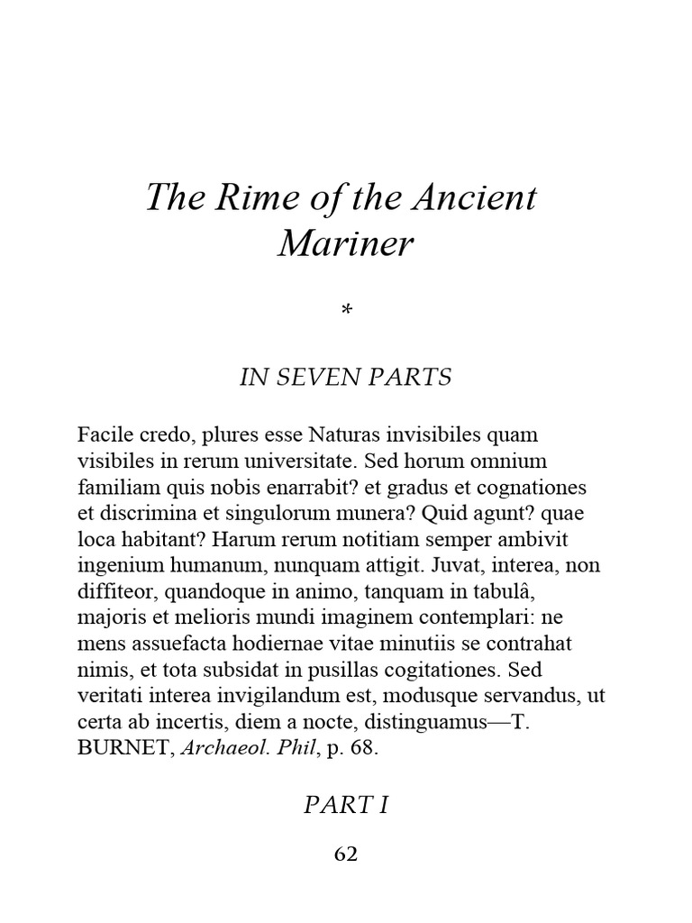 Rime of The Ancient Mariner - Coleridge | PDF
