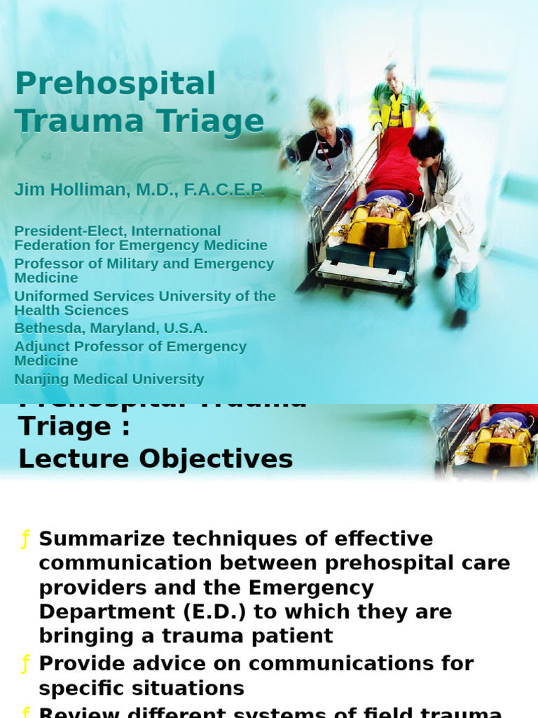 Prehospital Trauma Triage Guidelines | PDF | Emergency Medical Services ...