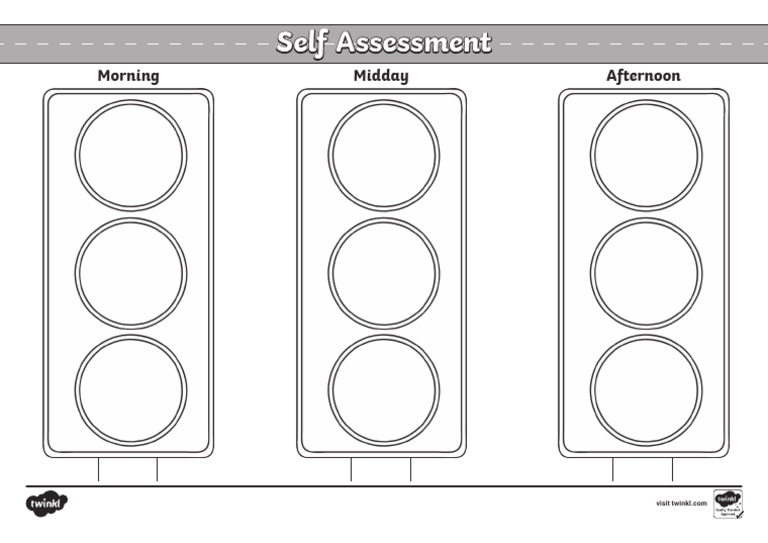 t c 8165 Self Assessment Traffic Lights Activity Sheet | PDF