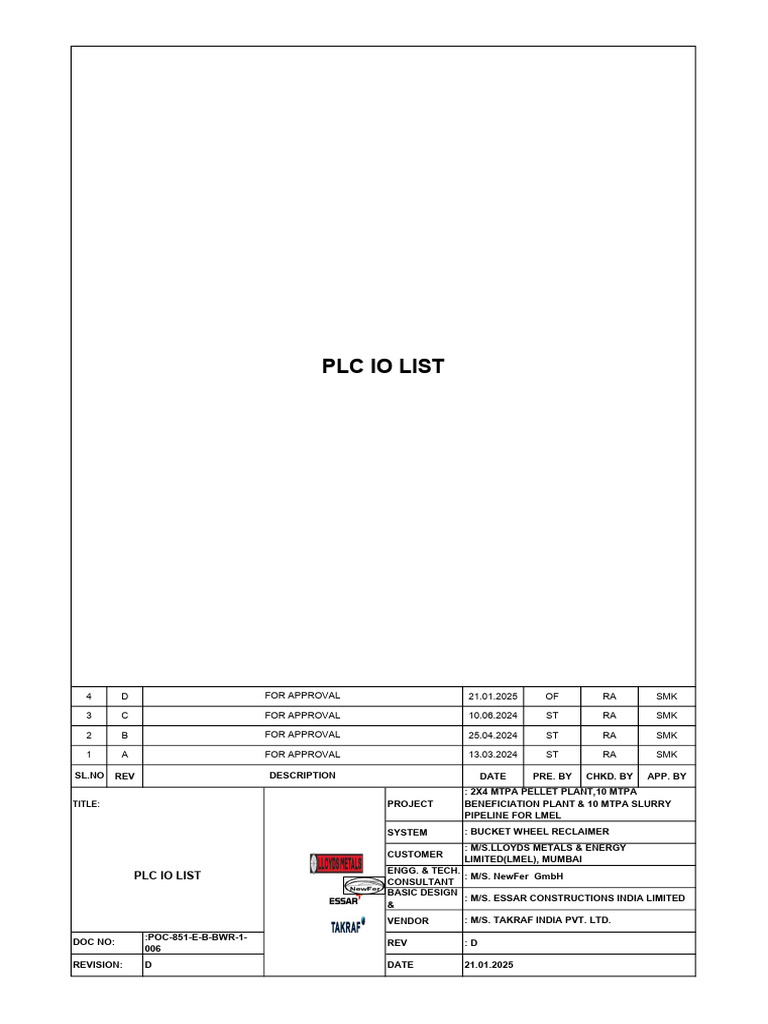 6. POC-851-E-B-BWR-1-006- IO LIST | PDF | Manufactured Goods ...