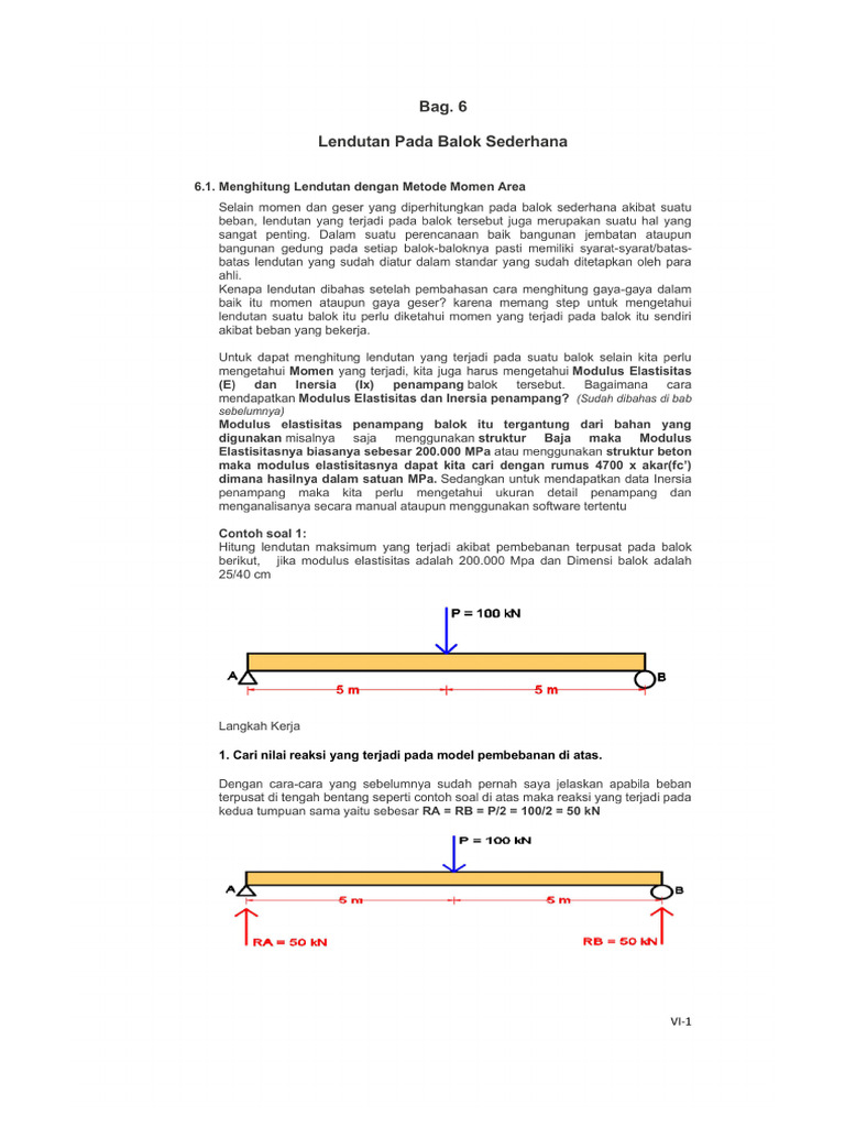 XIII - Menghitung Lendutan - Momen Area Method | PDF