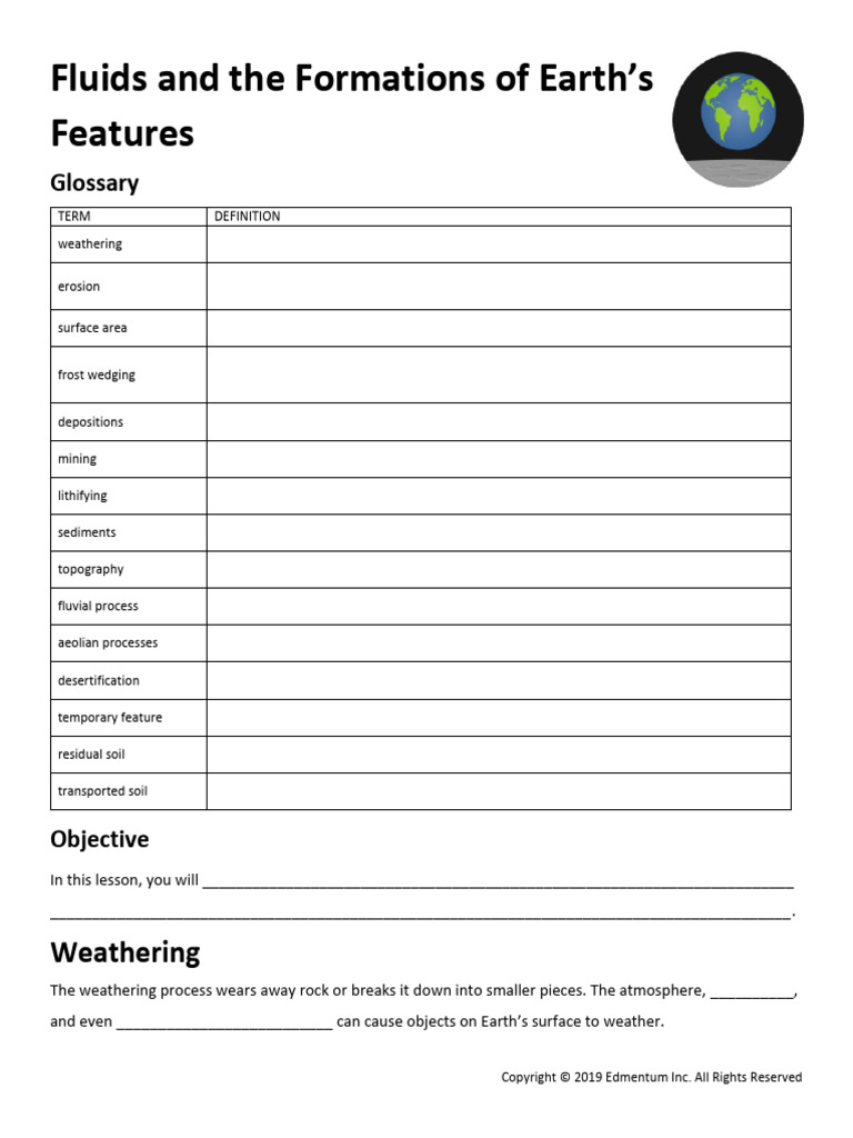 Guided Notes - Fluids and the Formation of Earths Features | PDF ...