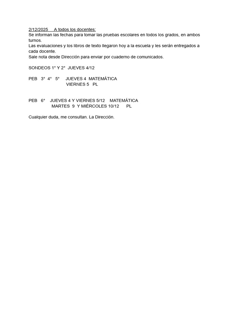 Pruebas Escolares | PDF