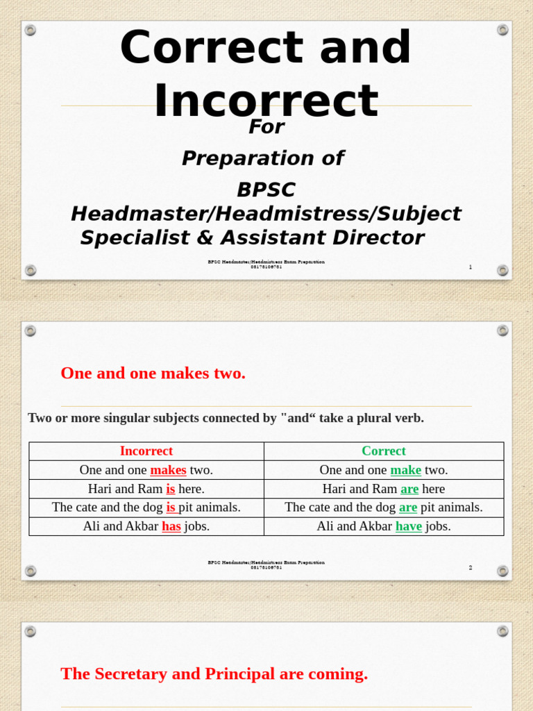 Correct and Incorrect | PDF