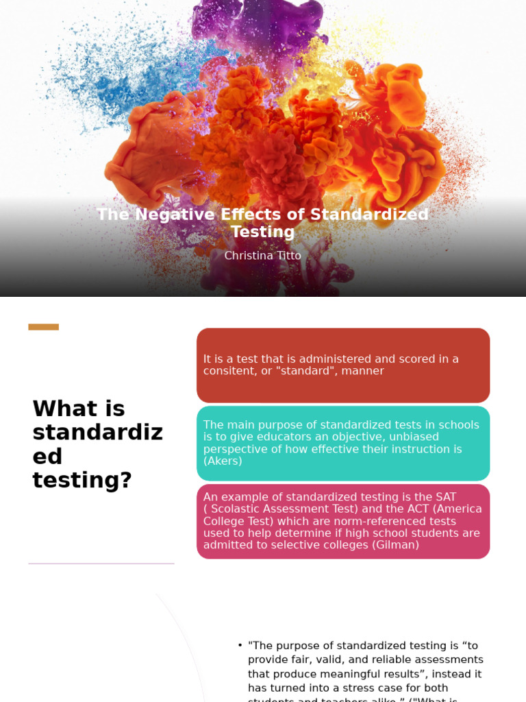 Negative Impacts of Standardized Testing | PDF | Standardized Tests ...