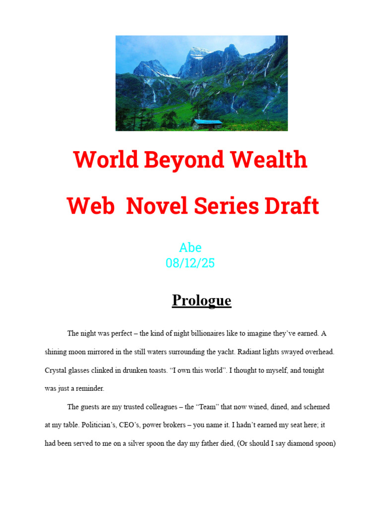 (CHAPTER 14 EARLY DRAFT) World Beyond Wealth Web Novel Draft | PDF