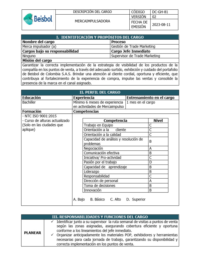 Dc-gh-81 Merca Impulsadora v.2 | PDF | Calidad (comercial) | Sistema de ...