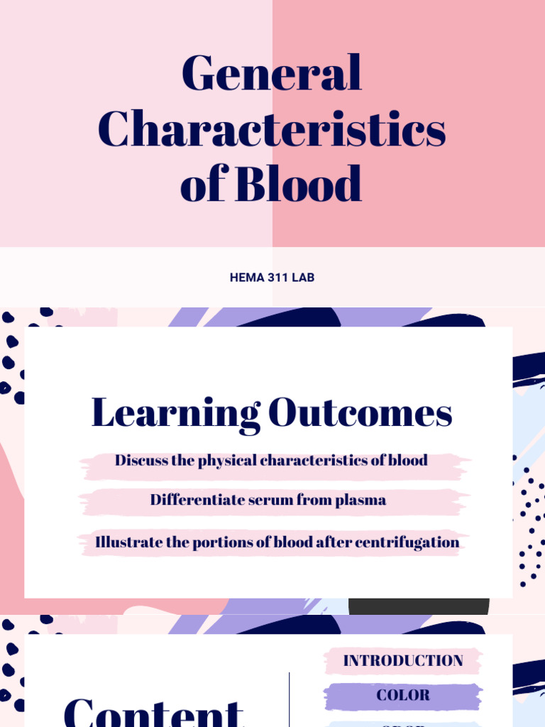 General Characteristics of Blood | PDF