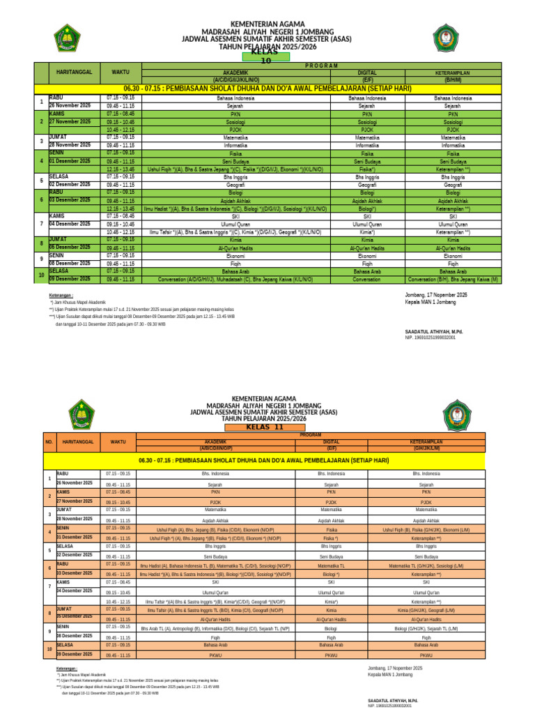 4. Jadwal Asas 2025 (1) | PDF