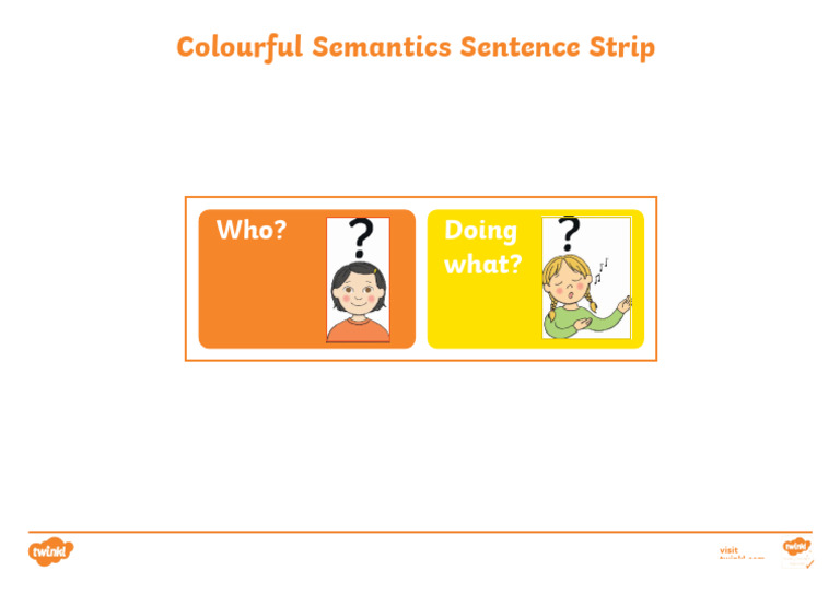 Colourful Semantics Sentence Strip | PDF