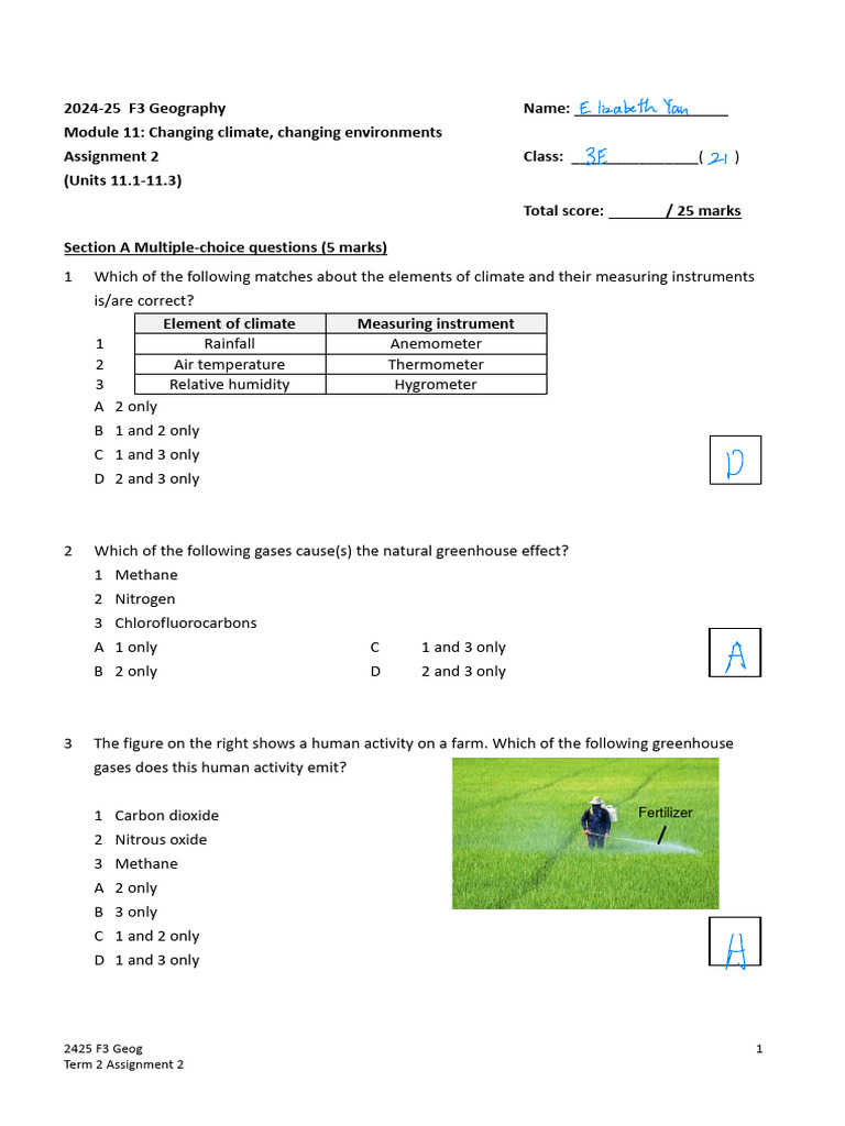 2425 Climate Change Assignment | PDF | Greenhouse Gas | Greenhouse Effect