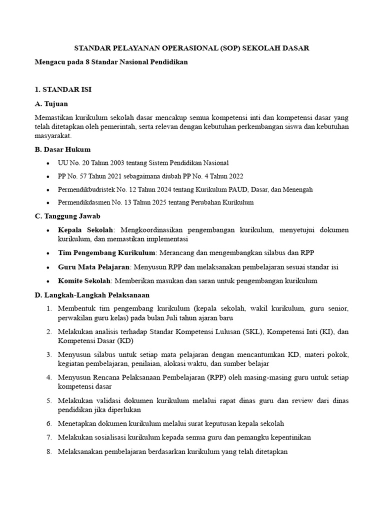 4.2 STANDAR PELAYANAN OPERASIONAL (SOP) 8 standar | PDF