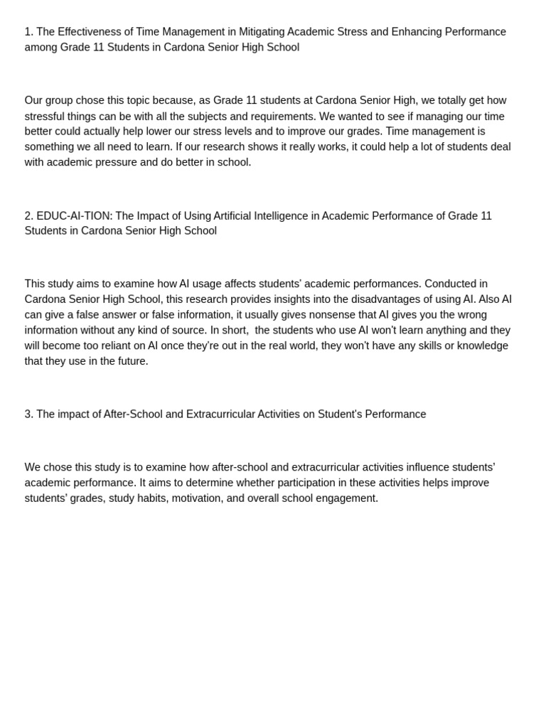 Time Management and Academic Success in Students | PDF
