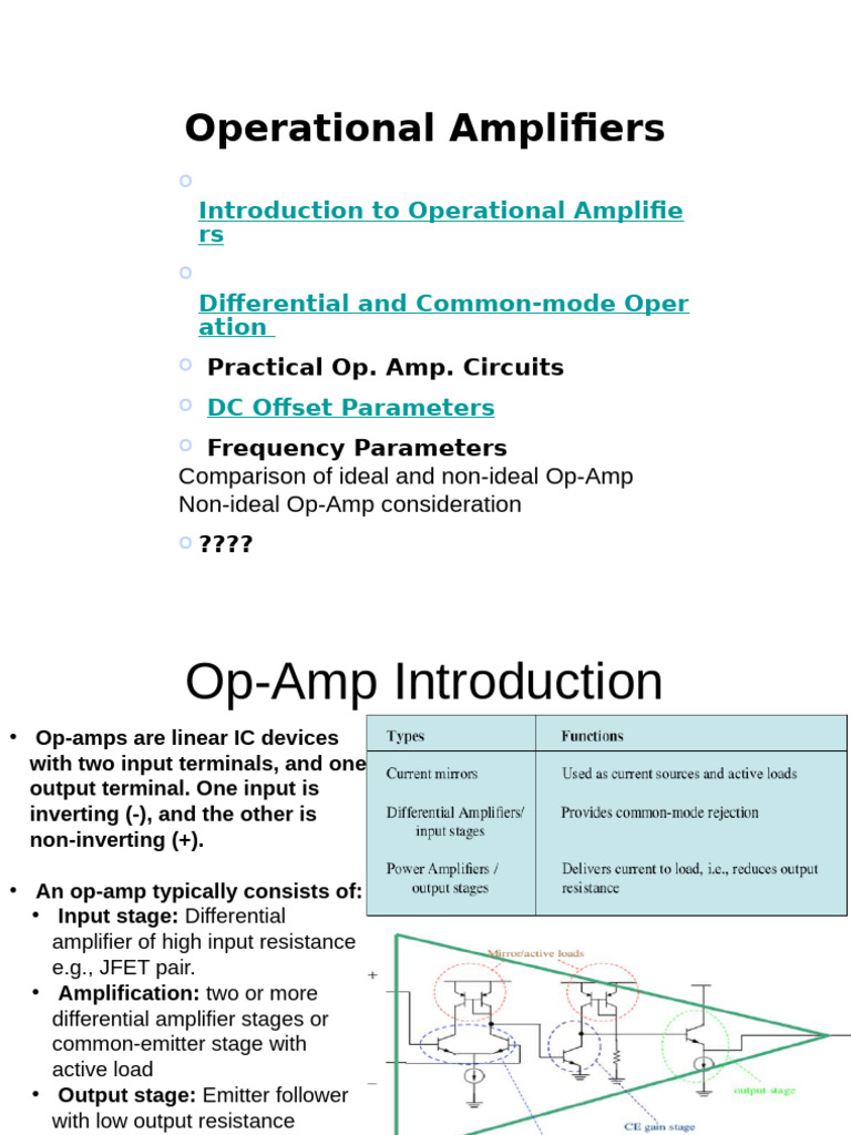@6_OPAMP and Comparators | PDF | Operational Amplifier | Amplifier