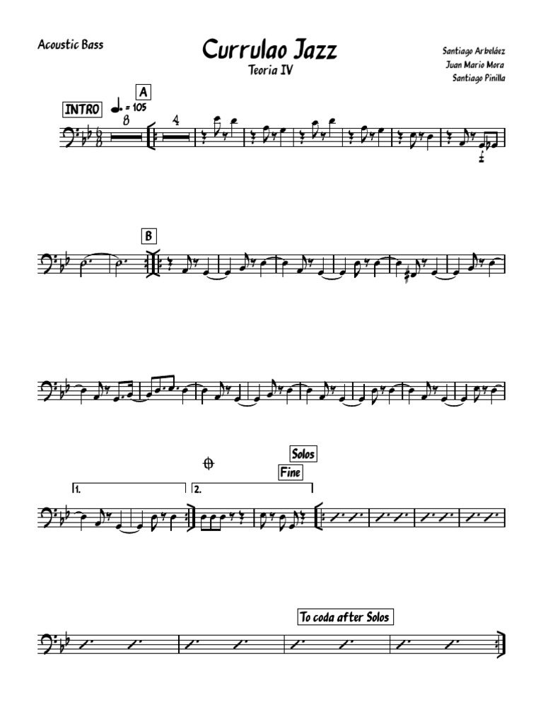 Currulao Jazz Teoria Nuevo-Acoustic Bass | PDF