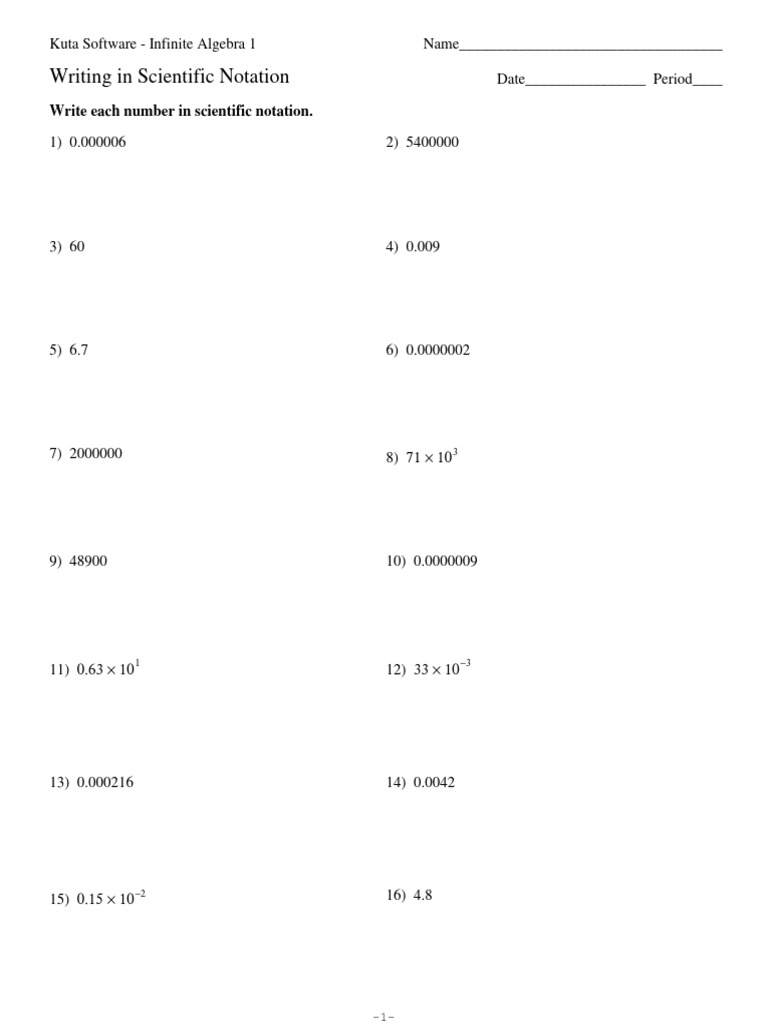 Writing Numbers in Scientific Notation | PDF | Mathematics ...