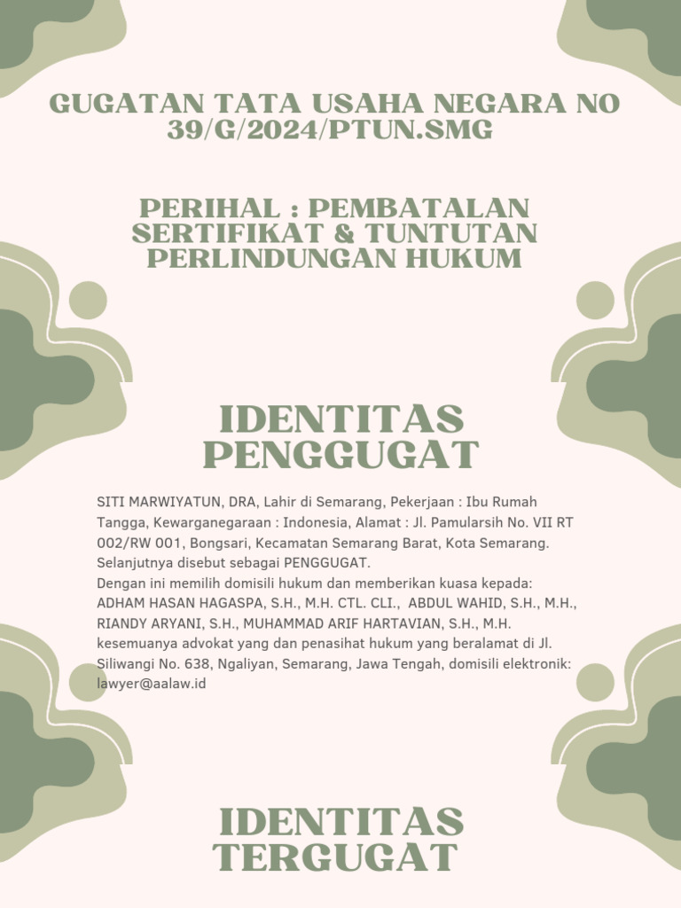 Pembatalan Sertifikat Tanah Semarang | PDF