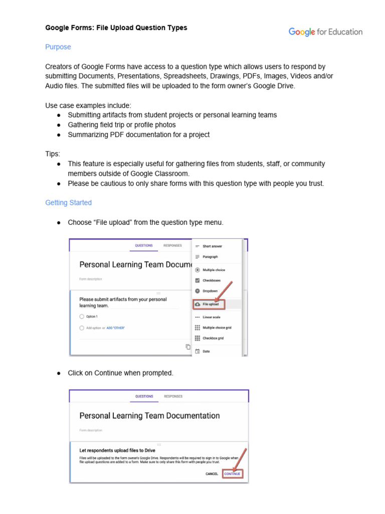 Google Forms: File Upload Guide | PDF