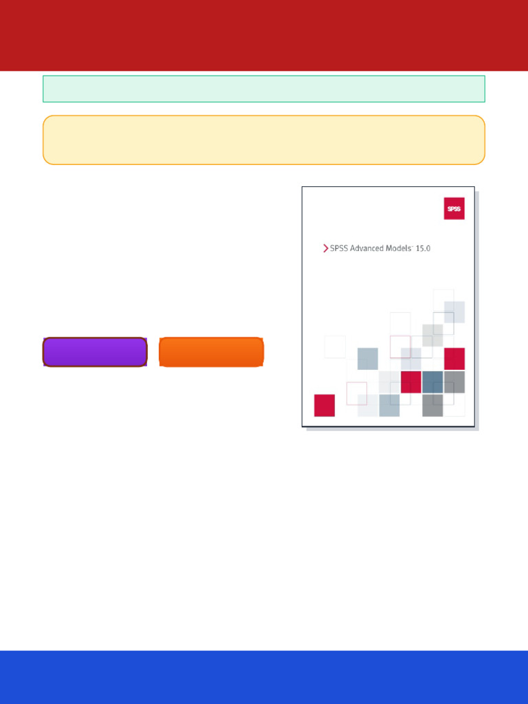 SPSS Advanced 15 0 Manual 1st Edition Inc. Spss Ebook Quick Download ...