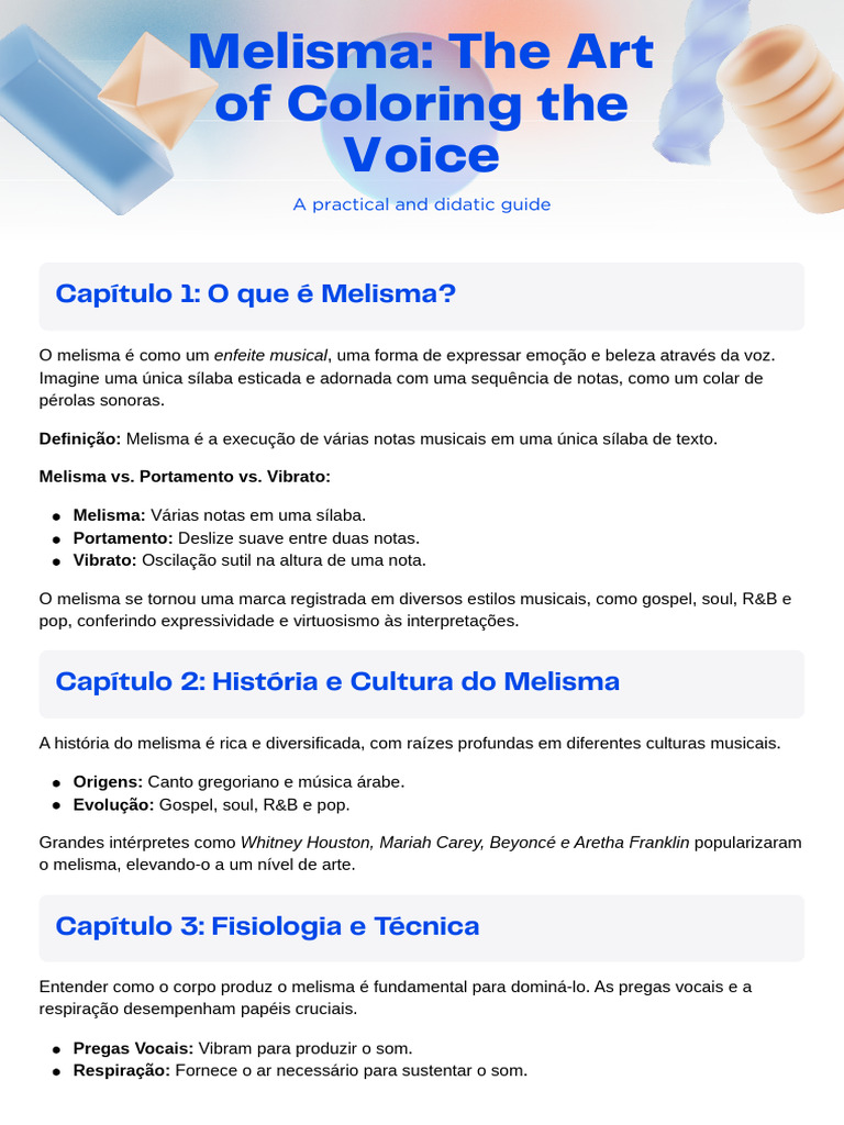 Melisma The Art of Coloring the Voice | PDF | Canto | Voz humana