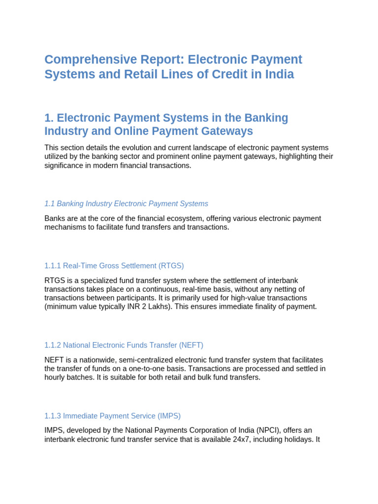 Banking Payment Systems Report | PDF | Loans | Credit Card