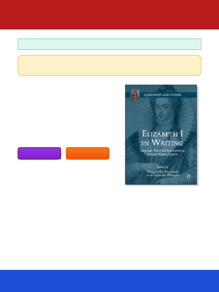 Elizabeth I in Writing. Language, Power and Representation in Early ...