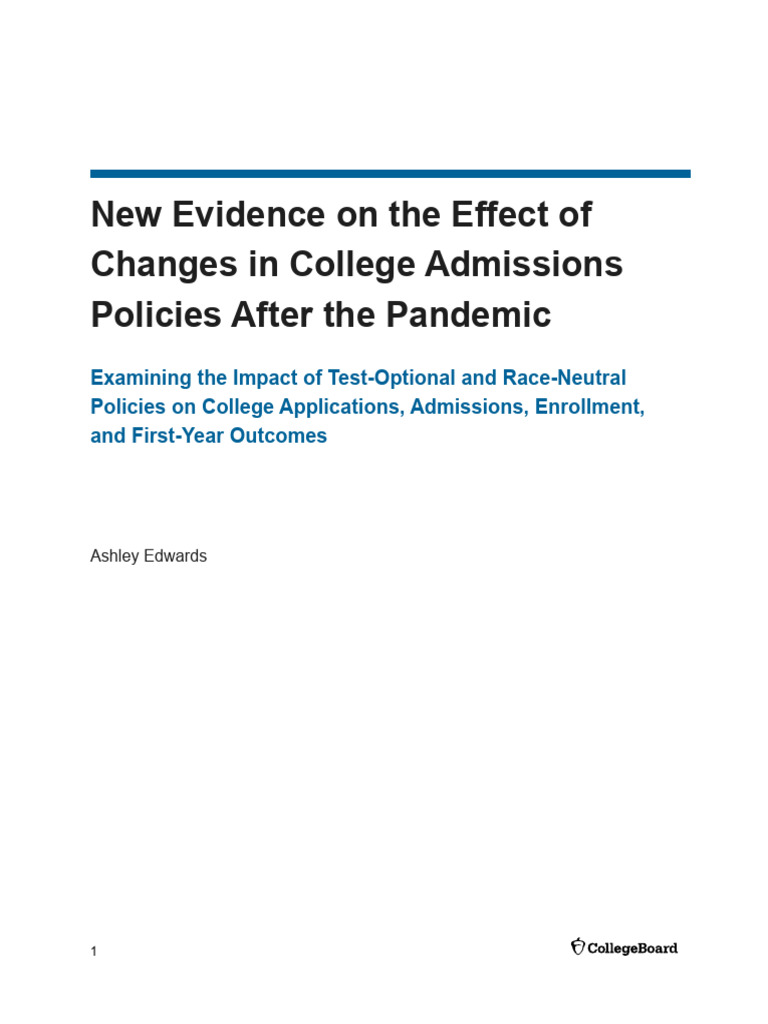 College Admissions Policy Changes Post-Pandemic | PDF | Sat | Race And ...